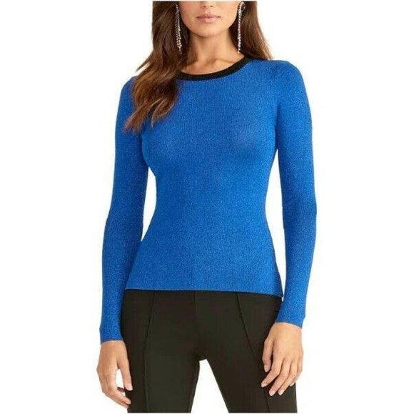 RACHEL Rachel Roy | Sweaters | Rachel Roy Blue Metallic Black Pullover ...